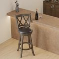 Tolead 2 Pieces 29" Swivel Bar Stools with PVC Cushioned Seat, Gray ...