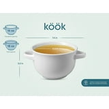 Kook Ceramic Soup Bowls with Handles, Oven Safe, 18 oz, Individual ...
