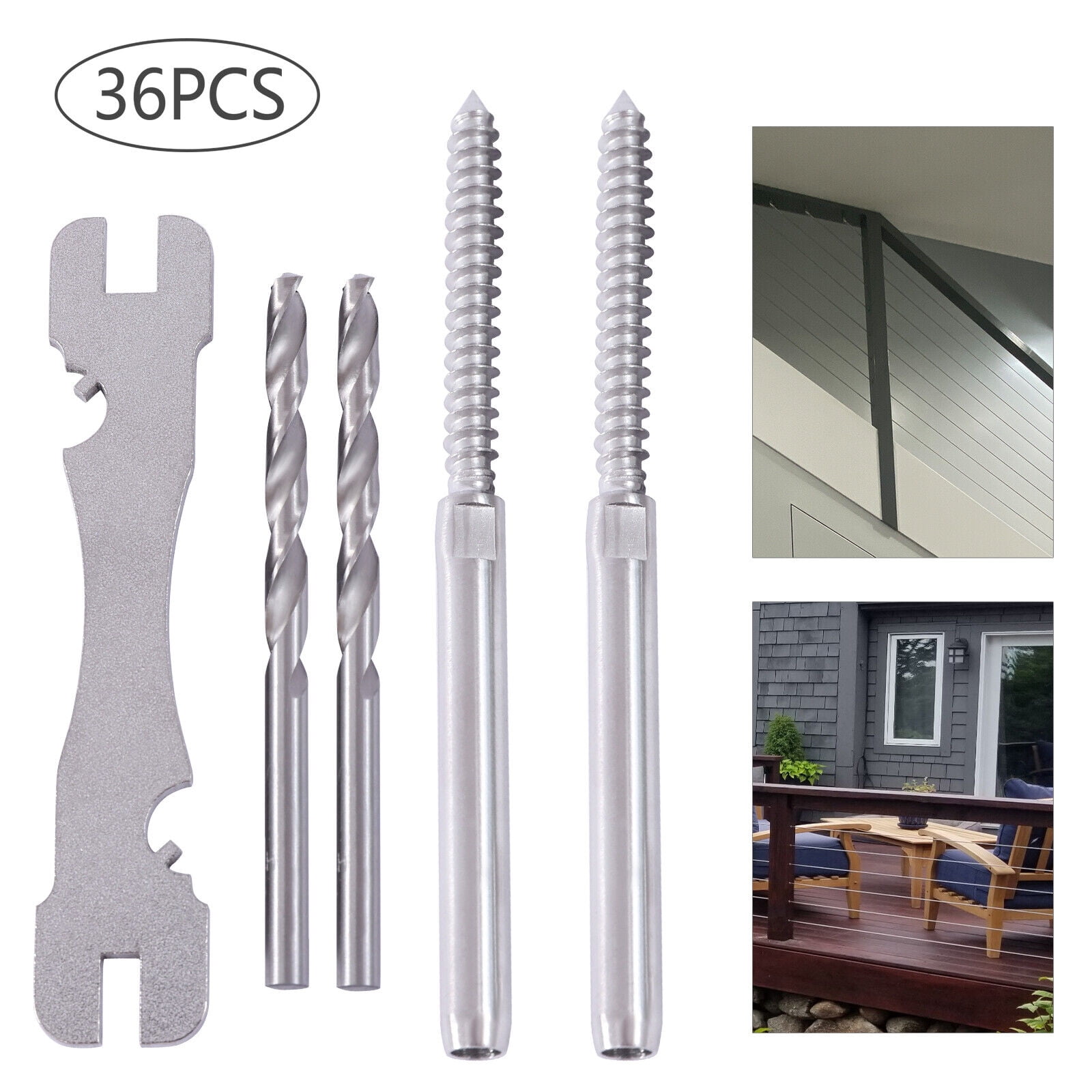 Miumaeov 36 Pairs 3/16" Stainless Steel Right & Left Handed Thread ...