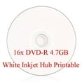 Smartbuy 100 Pack 16X DVD-R 4.7GB 120Min White Inkjet Printable Disc for Music Recording ...