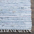 SAFAVIEH Rag Skylar Striped Cotton Runner Rug, Light Blue/Multi, 2'3" x ...