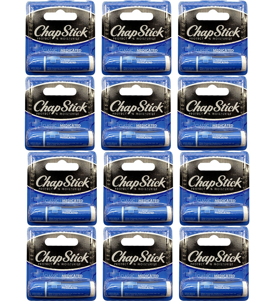 Chapstick Classic Medicated Lip Balm, 0.15 Ounce (Pack of 12) - Walmart.com