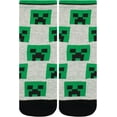 Minecraft Boys Gaming Creeper Socks 3 Pack Green Sizes 3 - Adults 4 ...