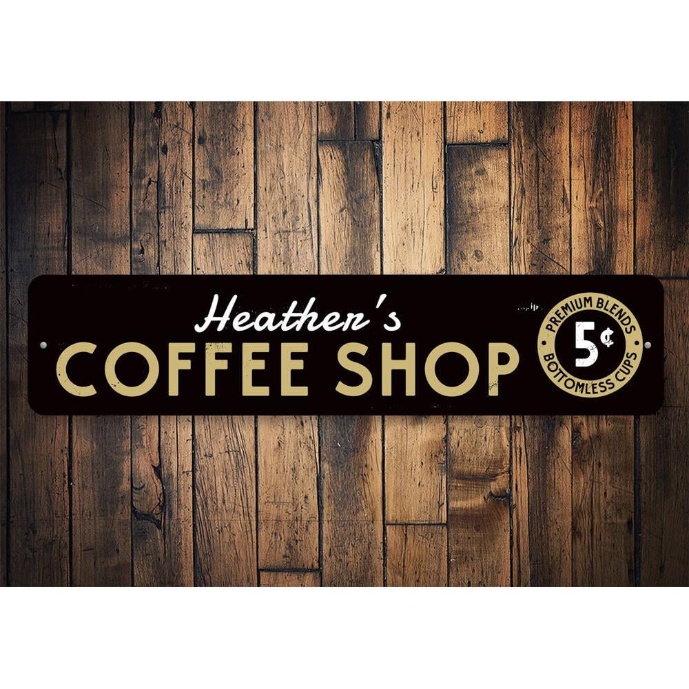 5 Cent Coffee Shop Novelty Decor, Metal Wall Sign - 4x18 Inches ...