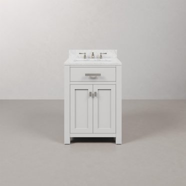 Water Creation Elizabeth 24" Hardwood Single Bathroom Vanity in Blue ...