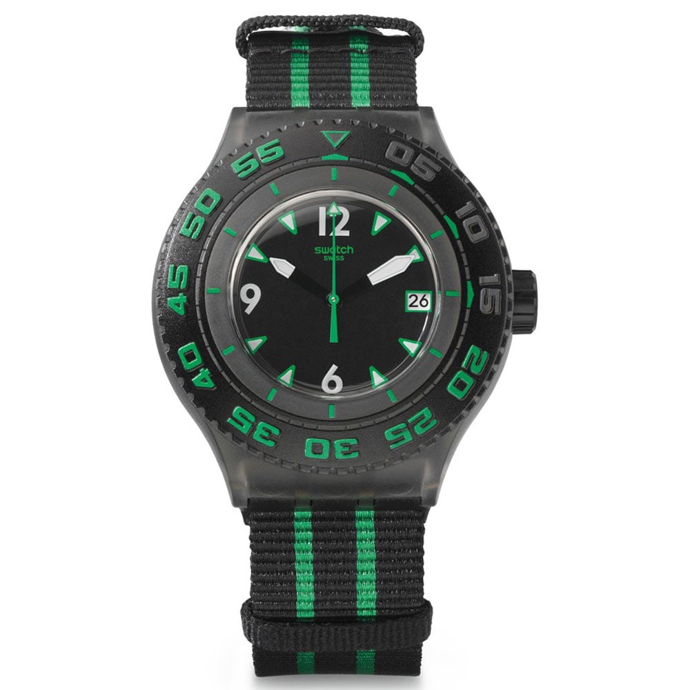 Swatch - Swatch SUUM400 Men's Deep Turtle Originals Black Dial Nylon ...