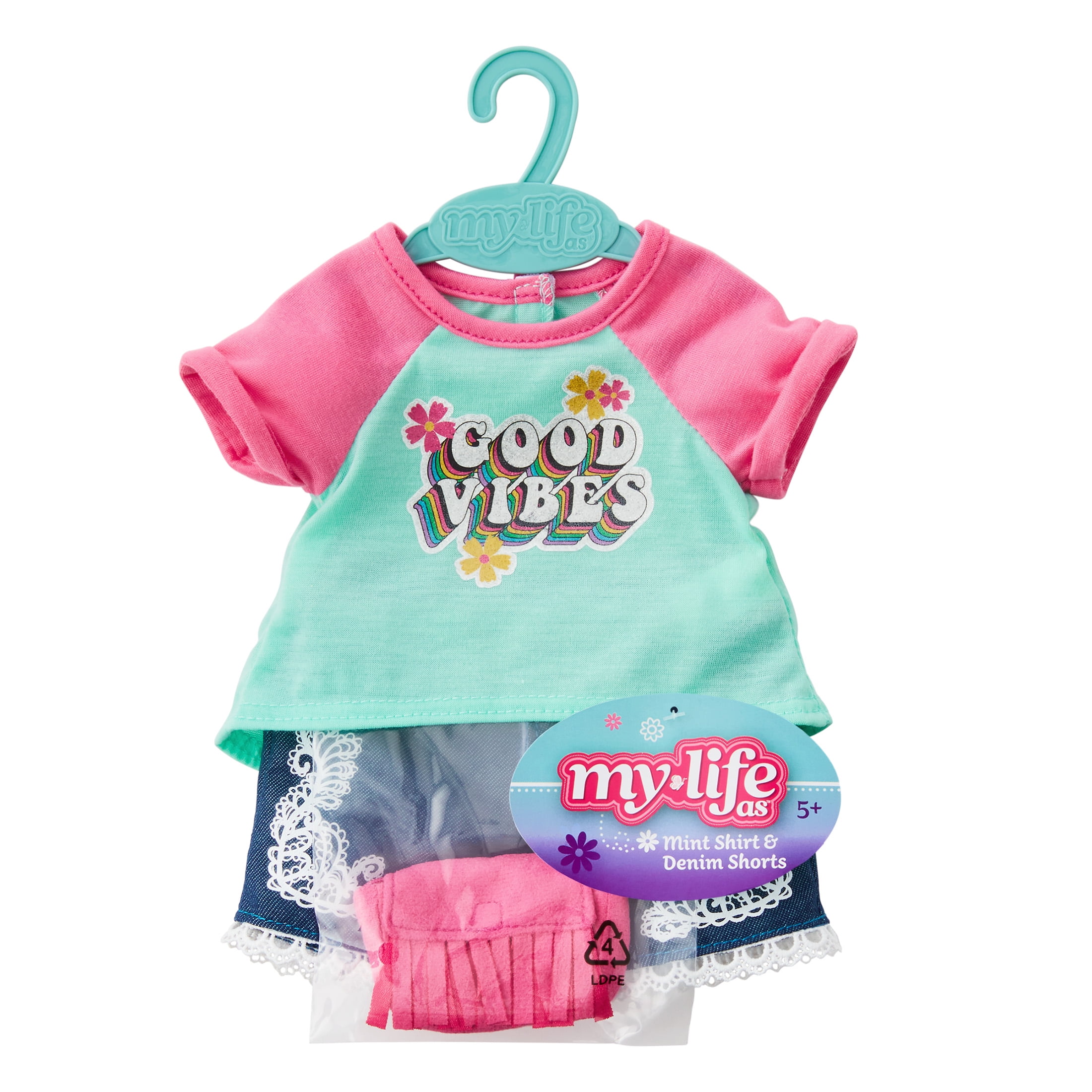 My Life As Mint Shirt & Denim Shorts Outfit for 18” Doll - Walmart.com