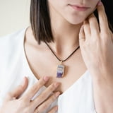 Ayana Wellness Amethyst Geode Pendant Necklace, Gold-Plated, Adjustable Vegan Cord, Healing ...