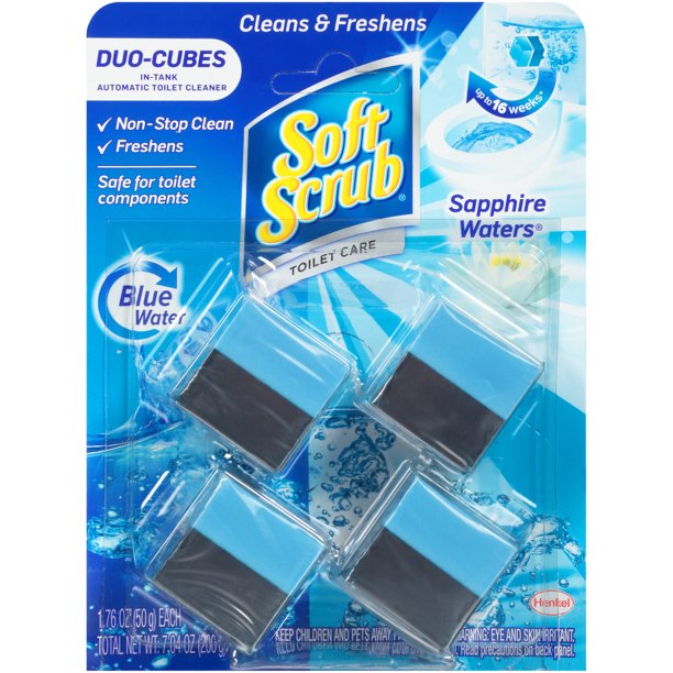 Soft Scrub In-Tank Toilet Cleaner Duo-Cubes, Sapphire Waters, 4 Count ...