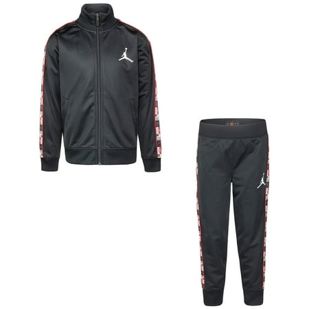 Jordan Nike Boy`s 2-Piece Tricot Jacket & Pants Set (Black(756389-023 ...