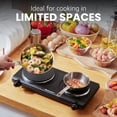 Electric Double Cast Iron Burner, 1500 Hot Plate with Temperature ...