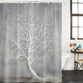54x78 Inch Shower Curtain Decorative White Trees Bathtub Bath Curtains ...