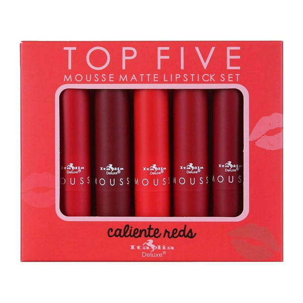 Labiales Mate Mousse Italia Deluxe Top Five Caliente Reds | Walmart en ...