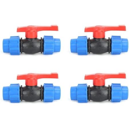 HUSERYT Quick Connector Ball Valve, 4Pcs PE Ball Valve Straight Ball ...