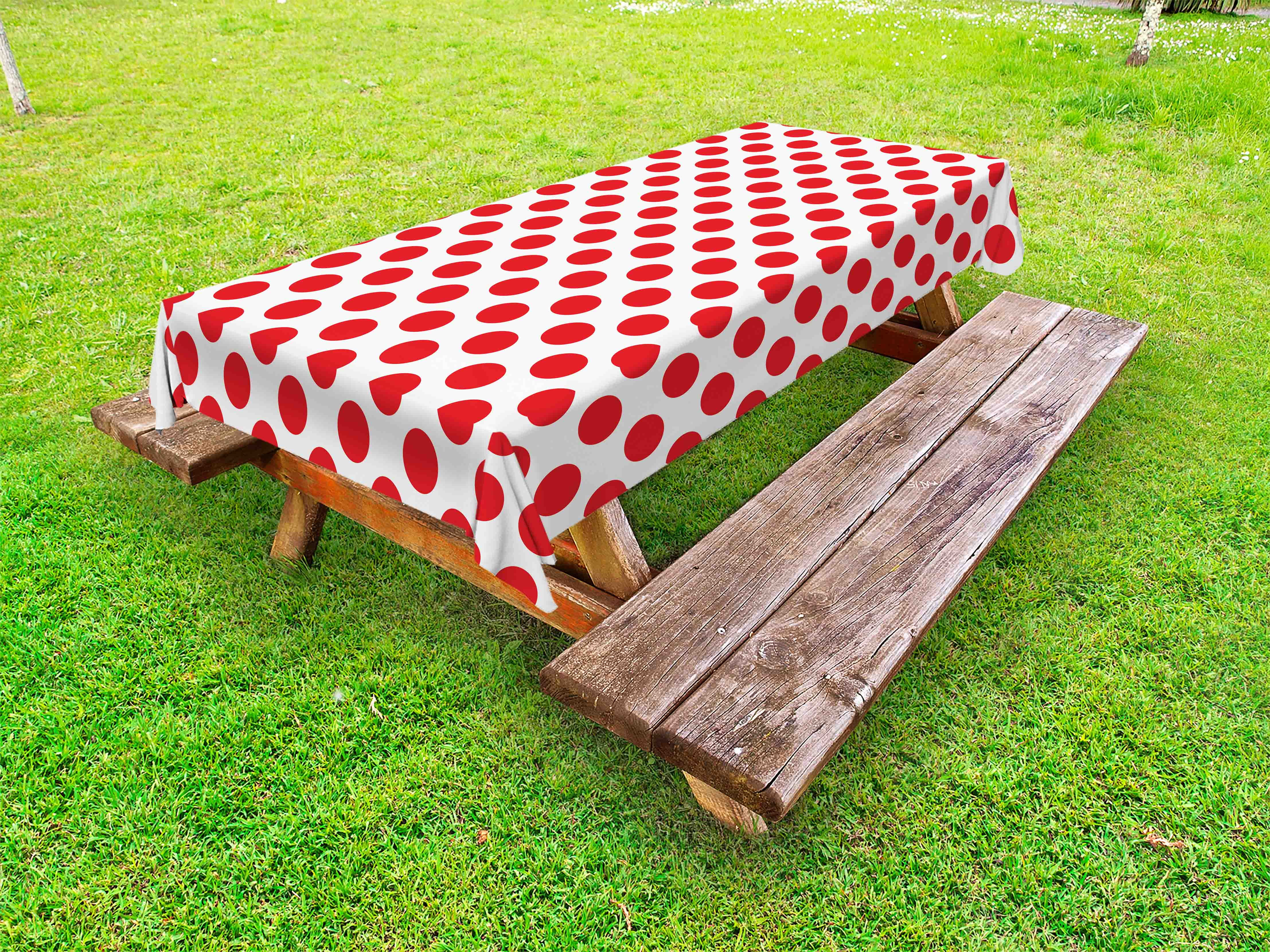Geometric Outdoor Tablecloth, 50s 60s Old Pop Art Retro Vintage Polka ...