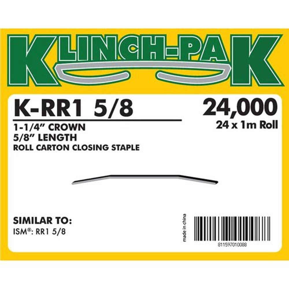Klinch-Pak K-RR1-5/8 Roll Staple w/5/8" Leg Length&1-1/4" Crown,1m ...