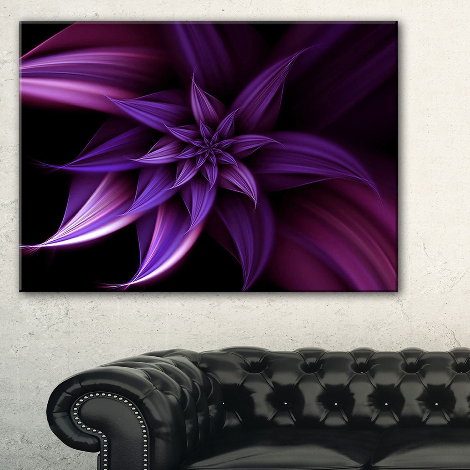Click here for Designart Design Art Fractal Flower Purple Floral... prices