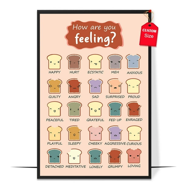 LOLUIS Feelings Mood Chart Poster, Mental Health Poster for Classroom ...