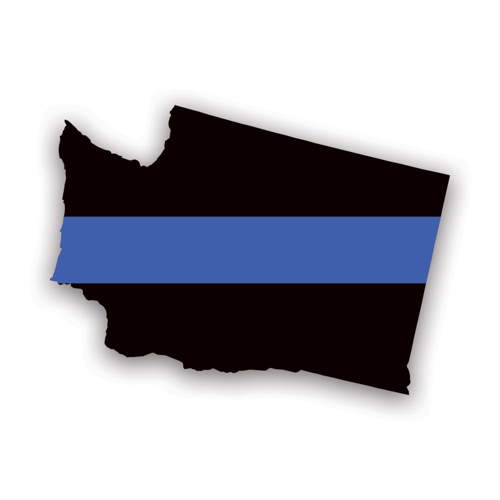 Washington State Shaped The Thin Blue Line Sticker Decal - Self ...