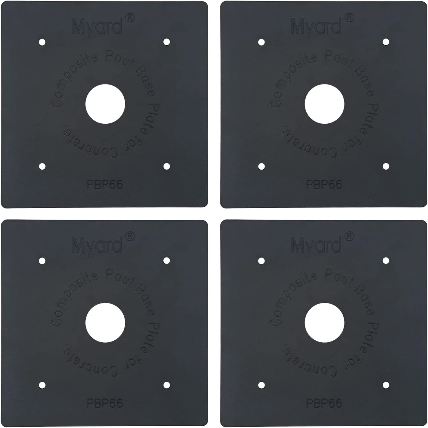 Myard PBP66 Post Base Plate for 6X6 Inches Wood Post, Provides Code ...