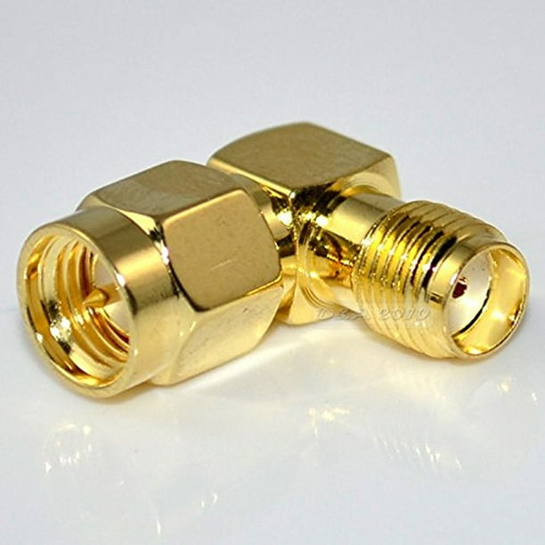 SMA Male Plug to SMA Female Jack Right Angle in series RF Coax Adapter Connector - Walmart.com ...