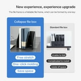 Deli Collapsible Magazine Holder, Black Plastic File Organizer, 4 ...