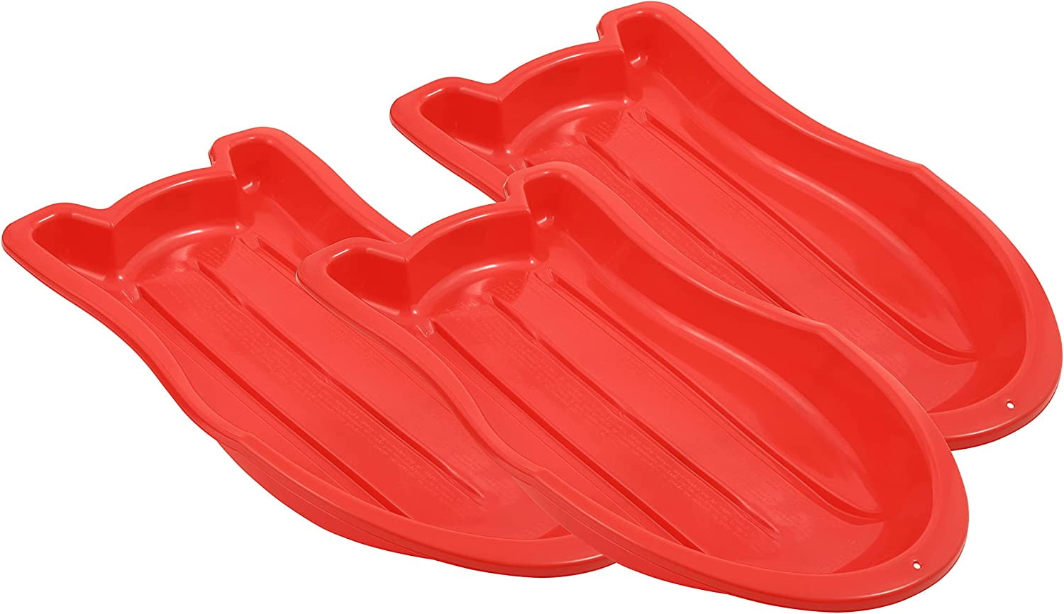 Superio Pack of 3 Toboggan Snow Sled for Kids and Adults, 37" Plastic ...