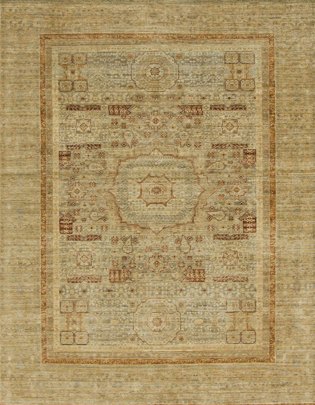 Ahgly Company Indoor Rectangle Abstract Metallic Gold Abstract Area ...