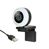 onn. Webcam with Ring Light w/3 LED Levels, Autofocus, Built-in ...