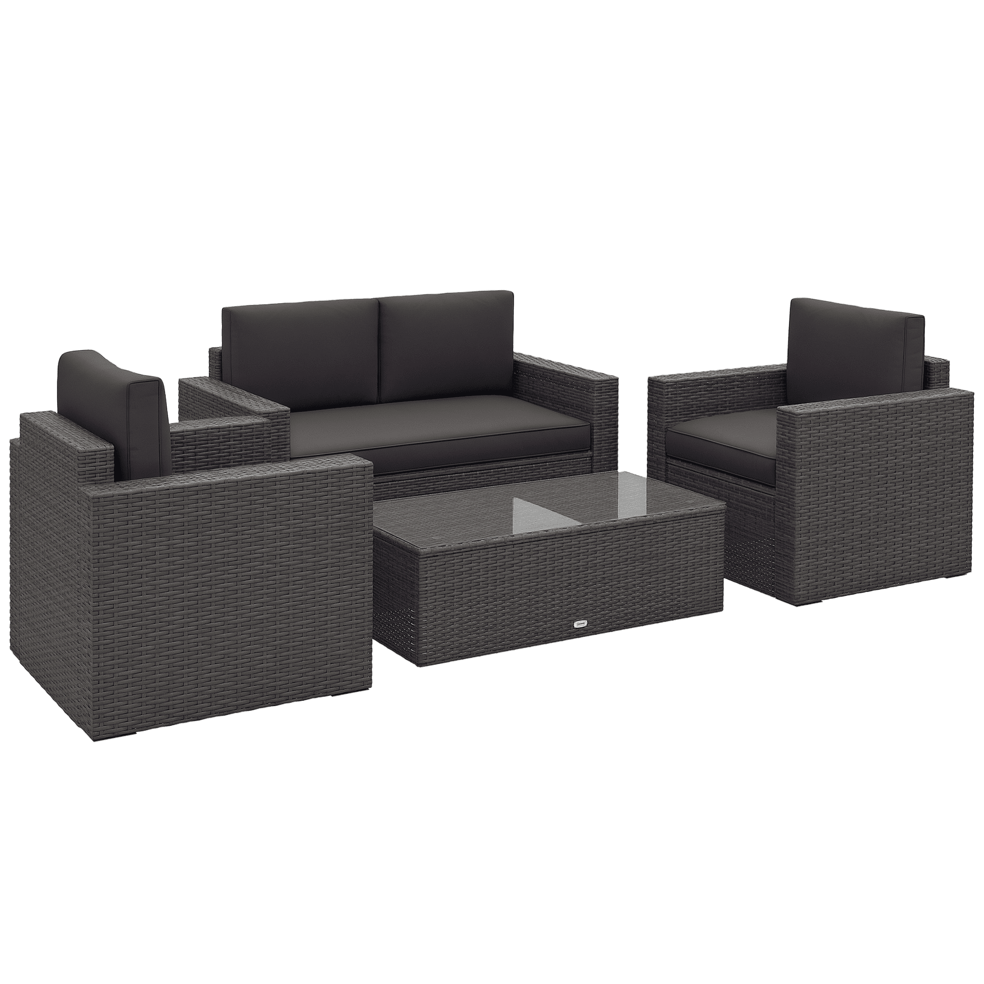 Click here for Outsunny 4 Pieces Rattan Patio Furniture Set With... prices