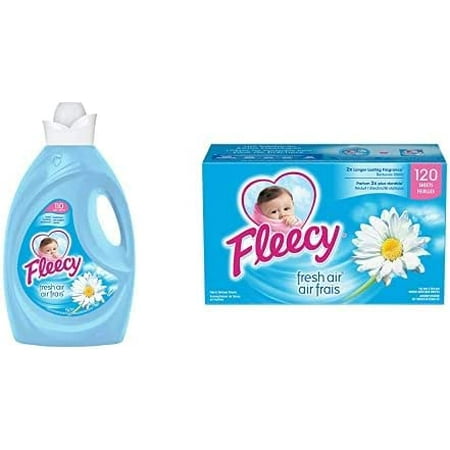 Fleecy Liquid Fabric Softener, Fresh Air, 110 Loads 2.6 Liter and ...
