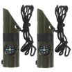 7 In 1 Emergency Whistles Compass Thermometer Flashlight Camping ...
