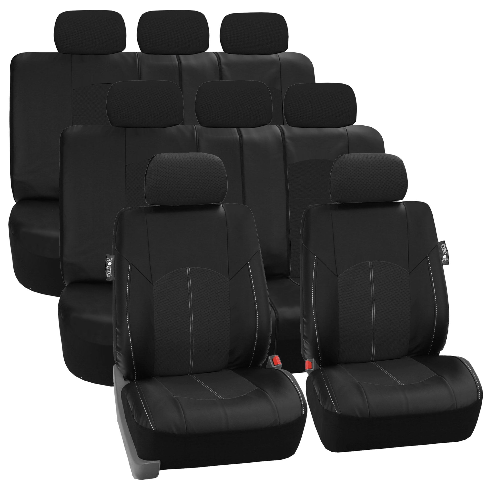 Click here for Fh Group  Perforated Leather 3 Row Full Set Seat C... prices
