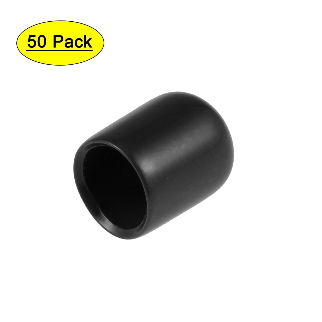 Uxcell 0.37'' Screw Thread Protectors End Caps Vinyl Black 50pcs ...