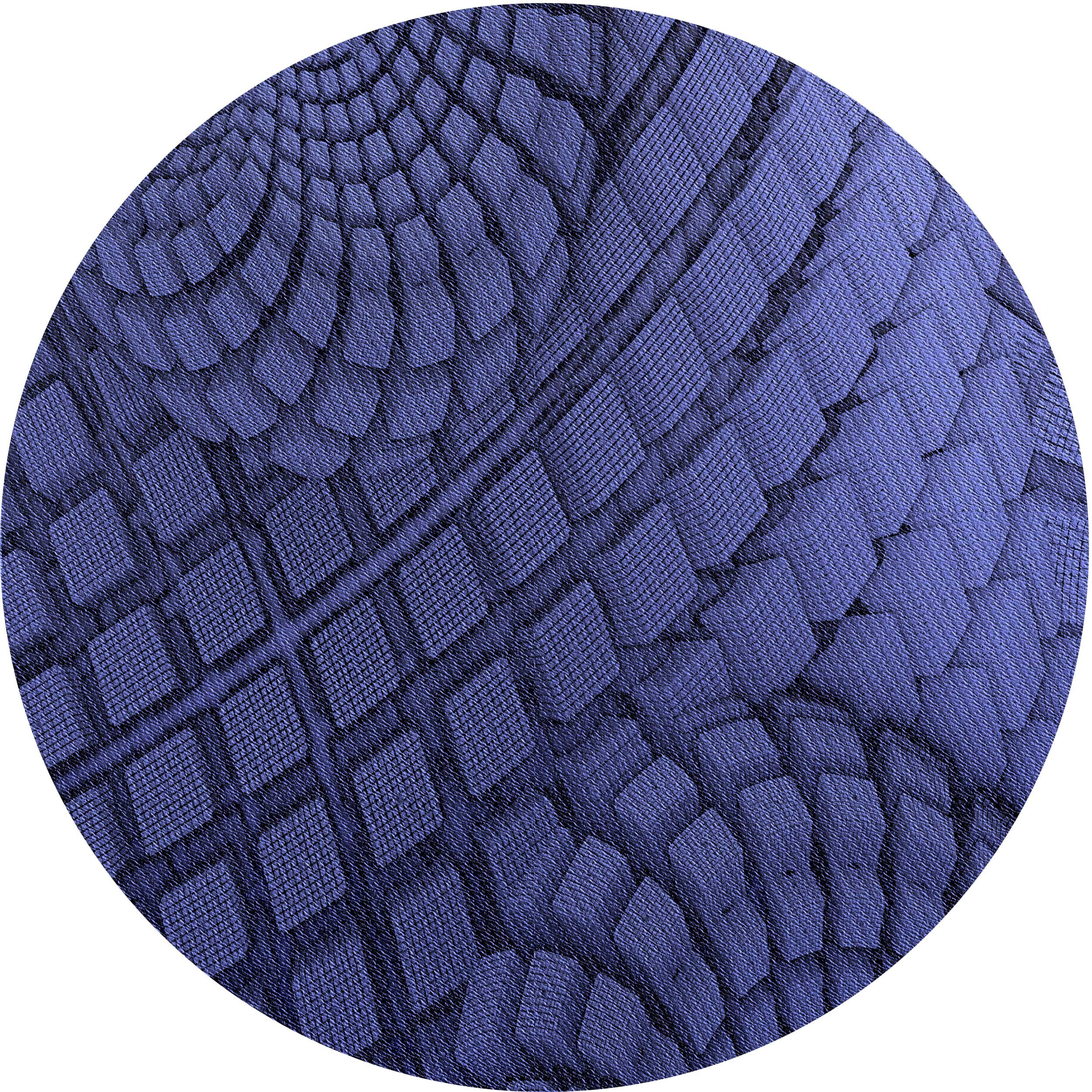 Ahgly Company Indoor Round Patterned Royal Blue Area Rugs, 8' Round ...