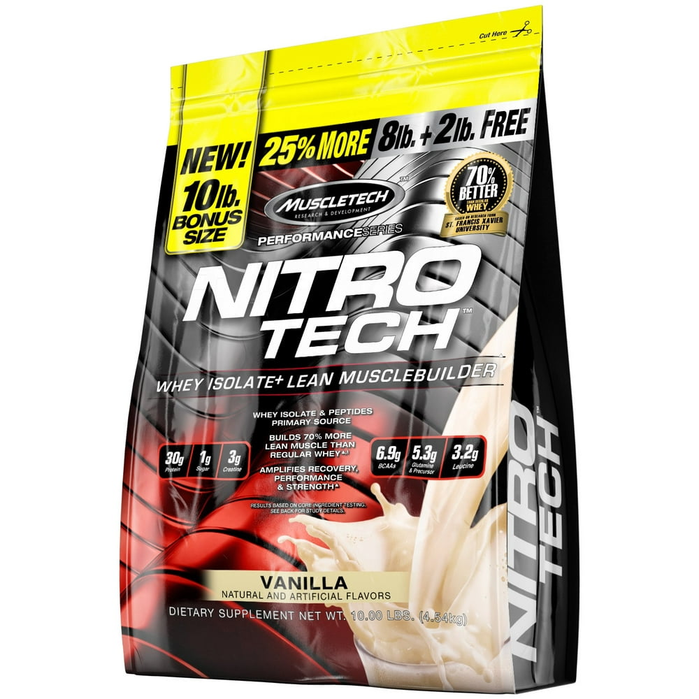 MuscleTech Nitro Tech Protein Powder, Vanilla, 10 Lb - Walmart.com - Walmart.com