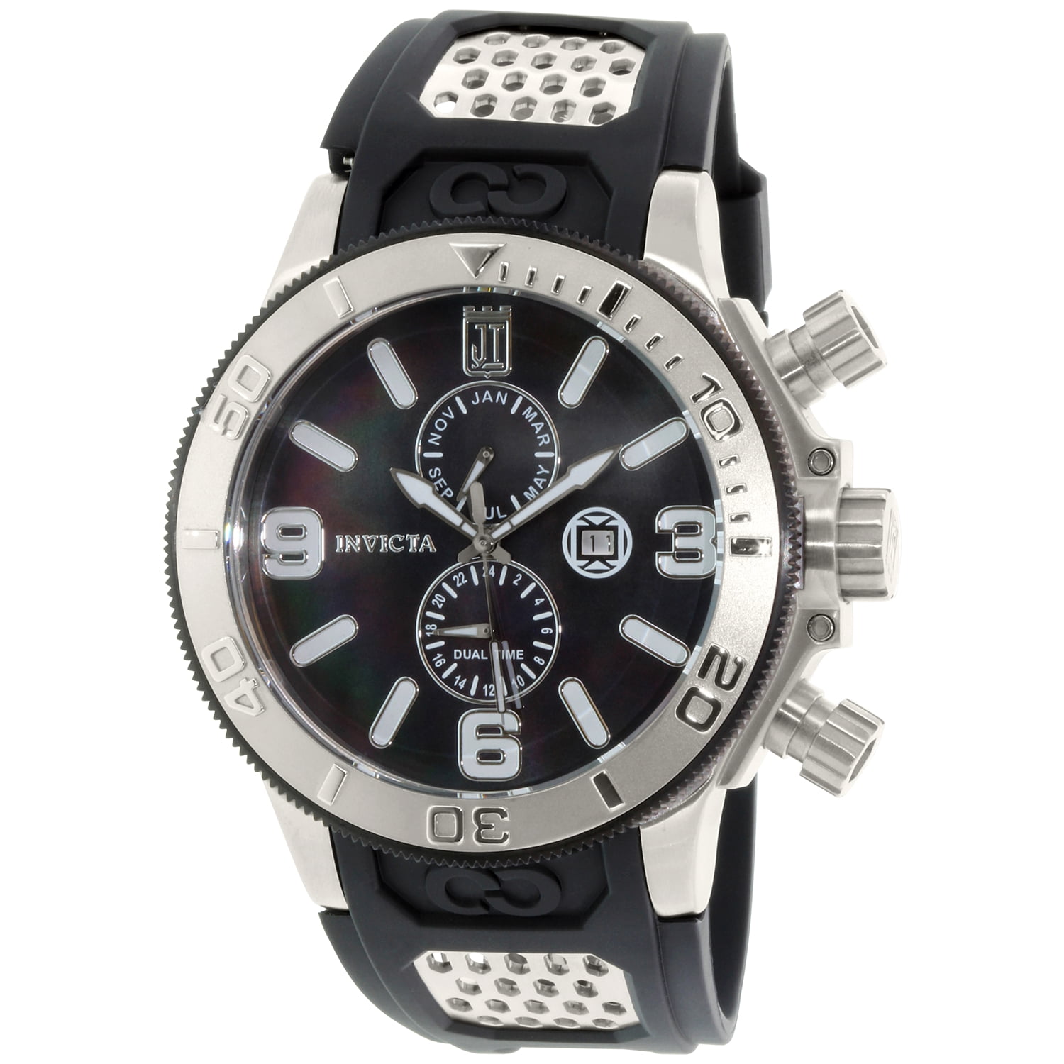 Invicta Men's Jason Taylor 13687 Black Rubber Swiss Quartz Watch ...