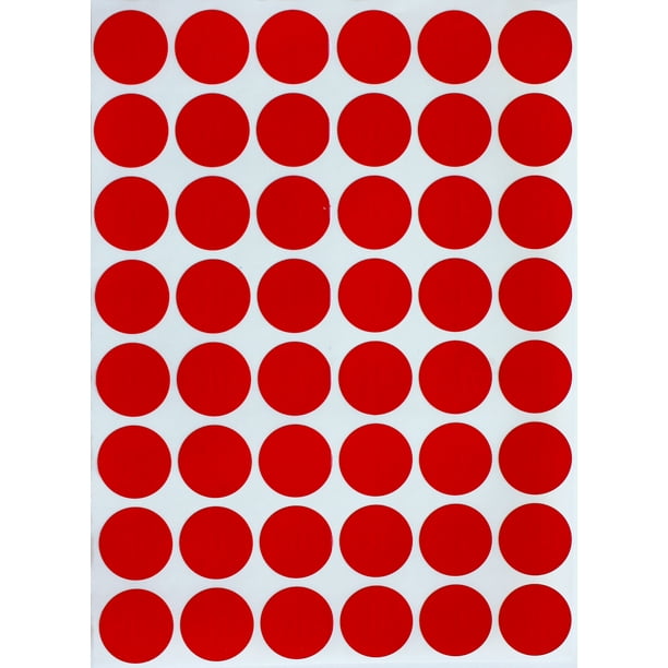 Red Dot Sticker approximately ~ 3/4" Round 17 mm, Color Coding Labels 0 ...