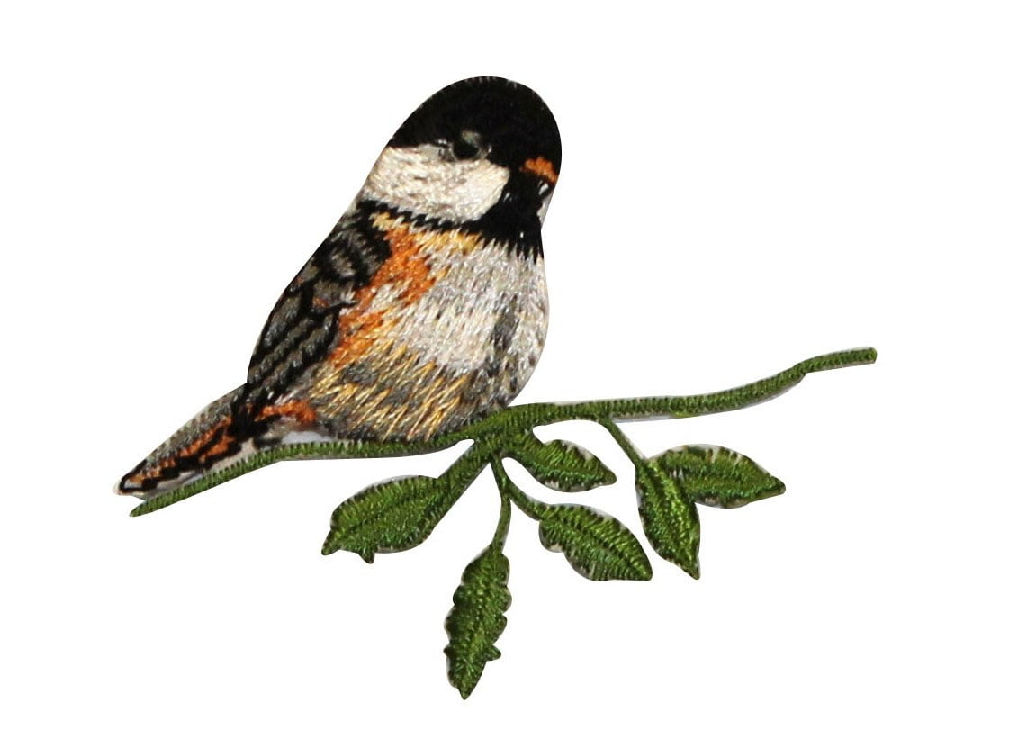 ID 0551Z Chickadee Bird Patch Small Swallow Perch Embroidered Iron On ...