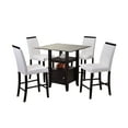 Lenn 5 Piece Counter Height Dining Set 35 Square Transitional Cappuccino Table With Beveled