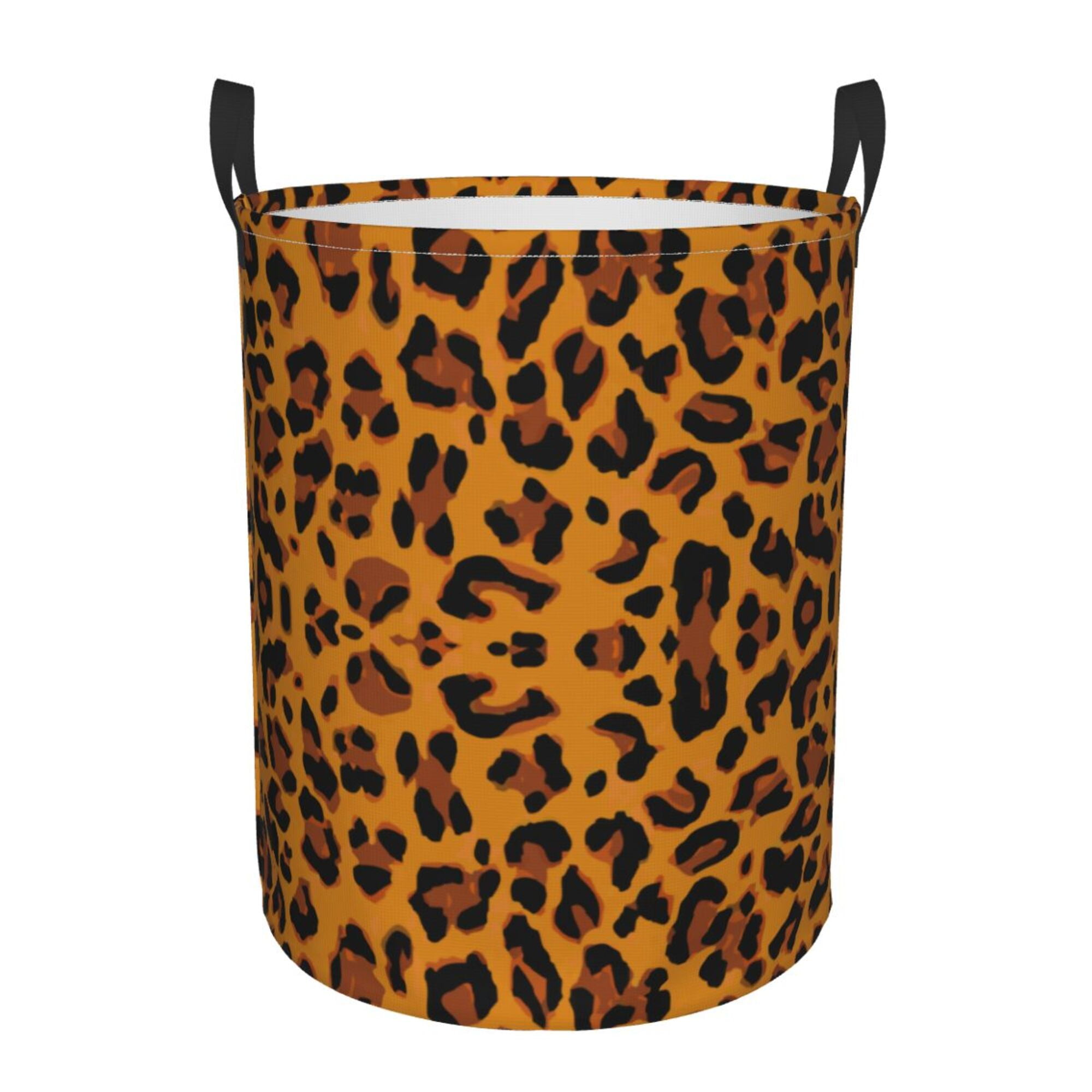 DouZhe Waterproof Collapsible Large Laundry Baskets, Orange Leopard ...