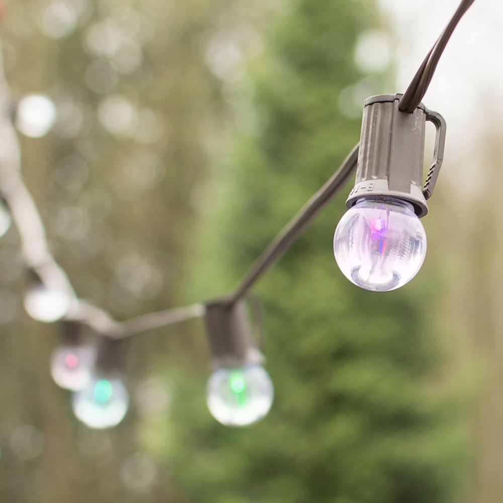 Outdoor String Lights LED Globe String Lights G30 Bulb 25 Ft Brown C9 ...