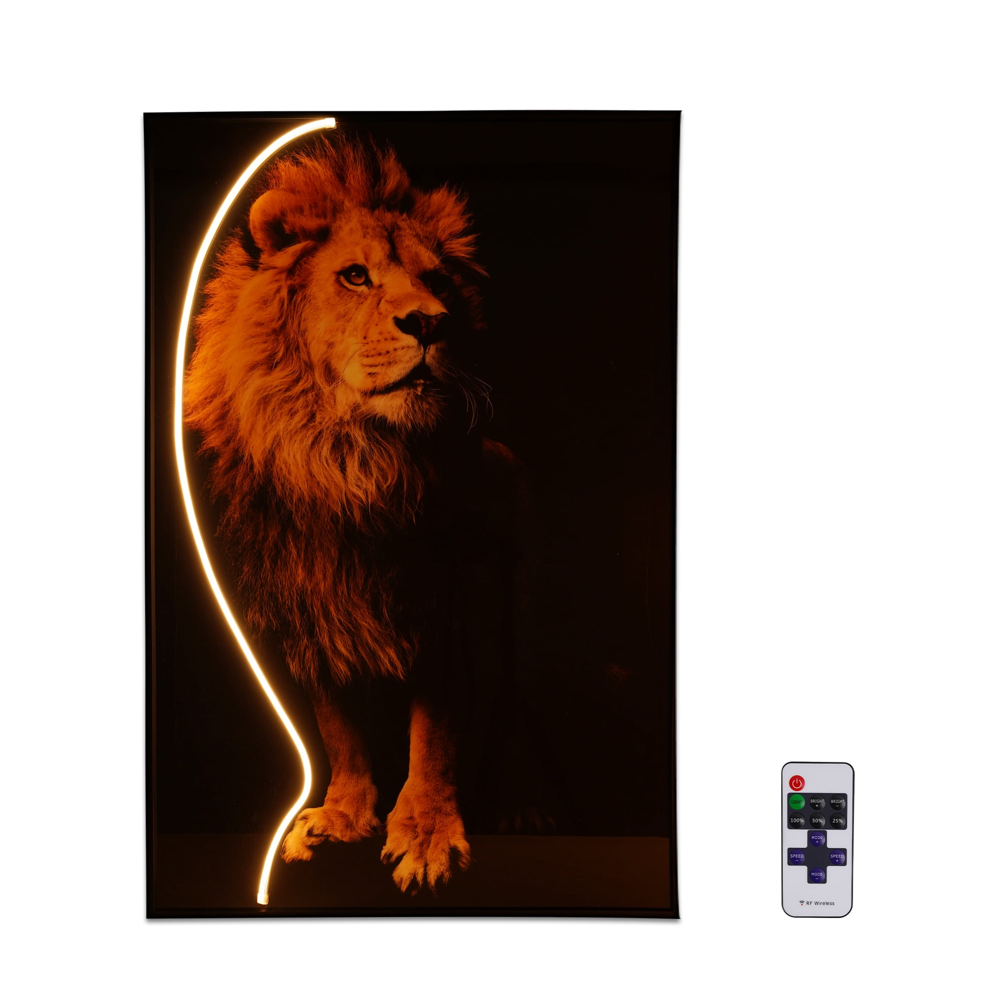 EP Light Looking Afar Lion LED Lighted Wall Arts Wall Decor 23.6" x 35. ...
