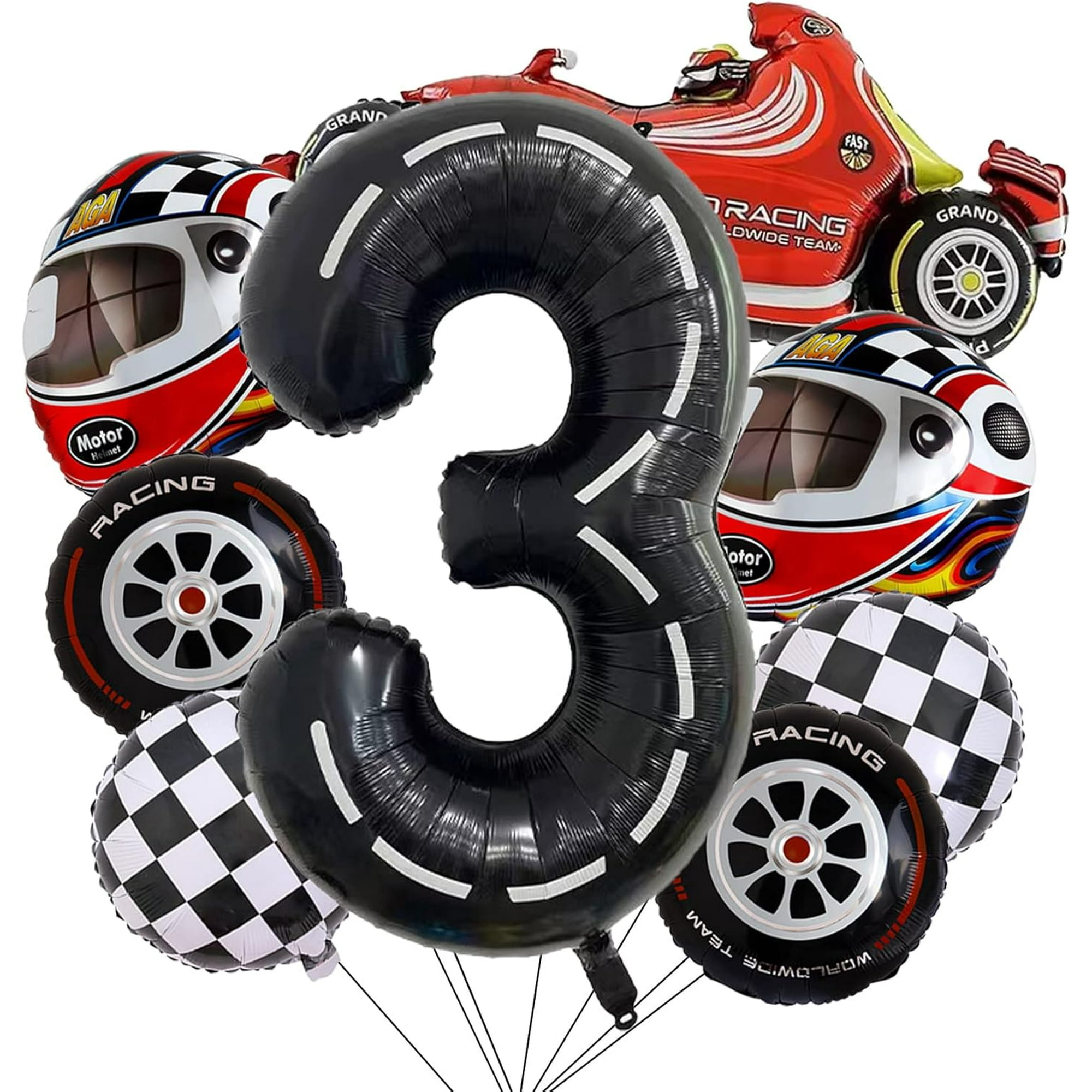Click here for Unbranded 8-Piece Race Car Party Balloon Set - Num... prices