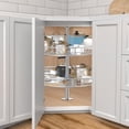 JOWBOOW 21-1/4" Full Circle Lazy Susan, 2-Tier Chrome Rotating Corner ...