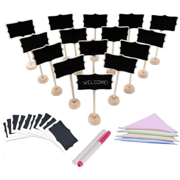 Mini Chalkboard Standing Design, 10 Pack Wooden White Framed Chalkboard ...