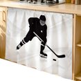 Abstract Sports Cabinet Curtains 35" W x 35" L Athletes Hockey Grey ...