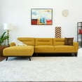 Narvik Dark Yellow Fabric Linen Left-Facing Living Room Corner ...