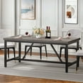 Dextrus Dining Table for 6-8, 71" Rectangular Wood Farmhouse Kitchen ...