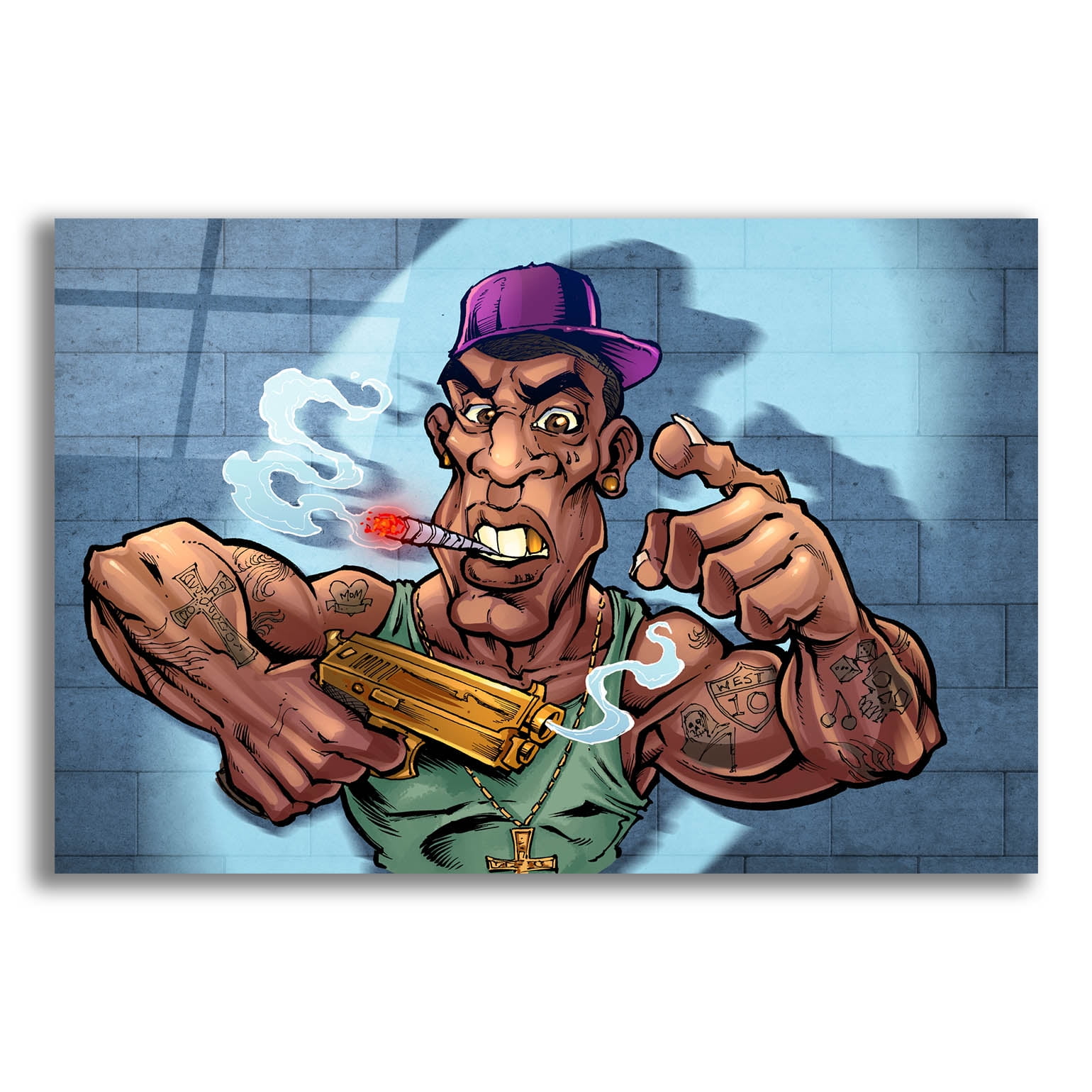 Epic Art 'Crook Character Gang Banger' by Flyland Designs, Acrylic ...